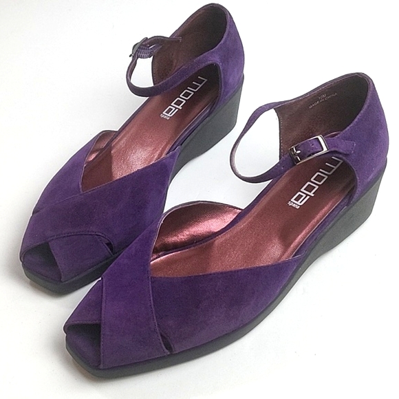 Moda Spana | Shoes | Vintage Moda Spana Purple Suede Leather Ankle ...
